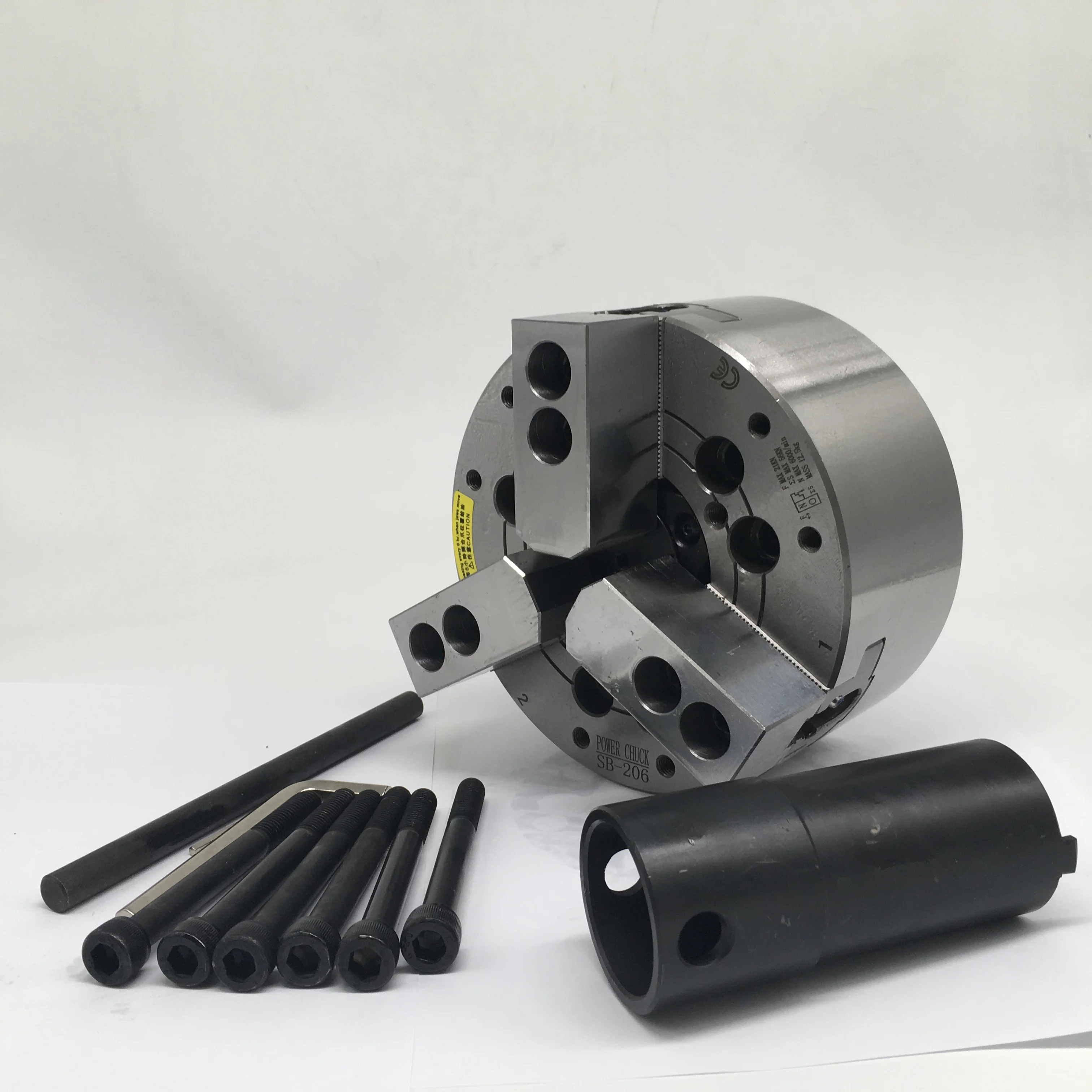 6 Inch 169mm Hydraulic Chuck 3 Jaw Lathe Chuck Hollow Power Chuck Back ...