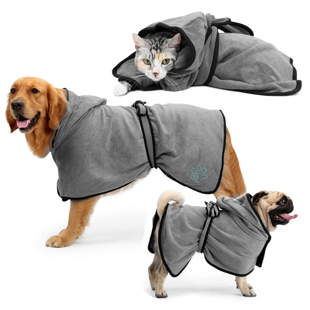 GLORIOUS-KEK-Dog-Bathrobe-Super-Absorbent-Dog-Bath-Towel-for-Small ...
