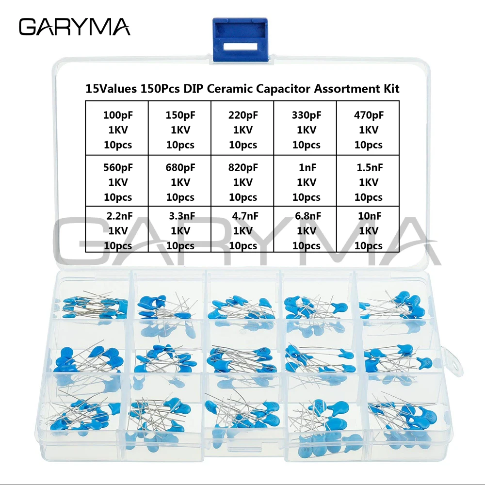 15Values-150Pcs-1KV-100pF-10nF-High-Voltage-DIP-Ceramic-Capacitor ...