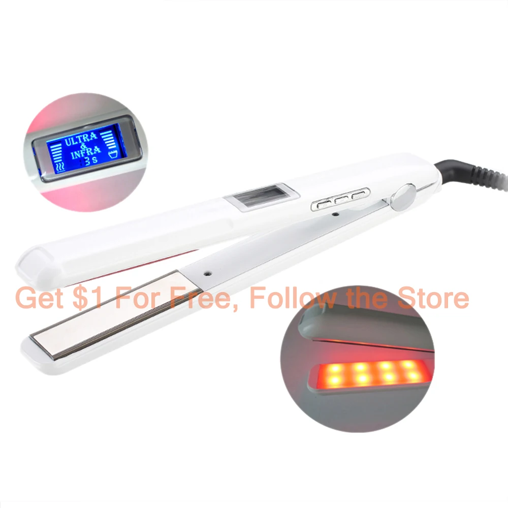 Hair Care Ultrasonic Infrared Hair Straightener Professional Cold Flat ...