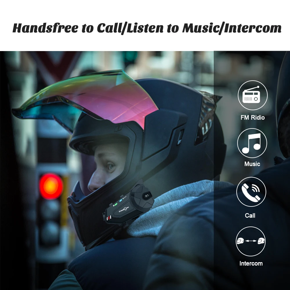 Купить Домофоны и замки Freedconn R1 Plus Motorcycle Intercom 1080P ...