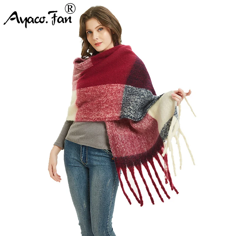 Cashmere-Scarf-2019-Autumn-Winter-New-Plaid-Warm-Women-Scarves-Wide-Lattices-Shawls-Female ...