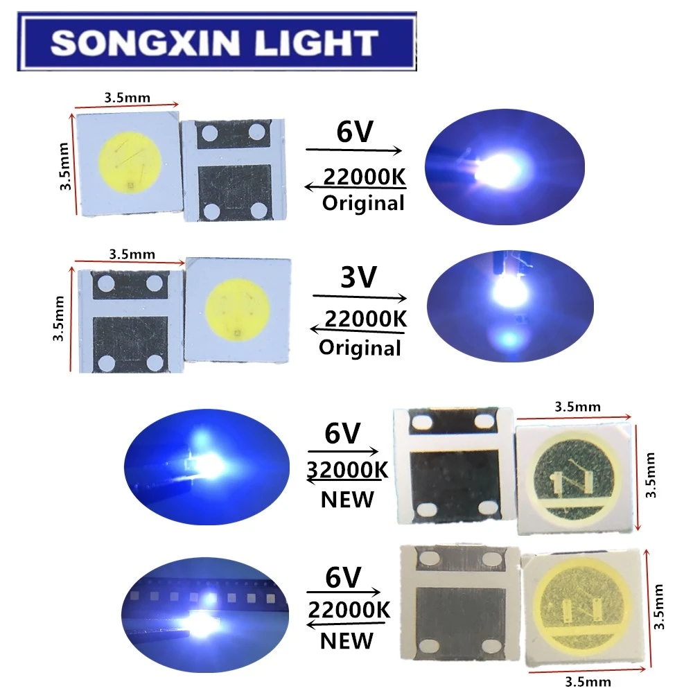 50-100pcs New Original For Lg/seoul/sharp/uni/samsung/lumens Led 2w 6v ...
