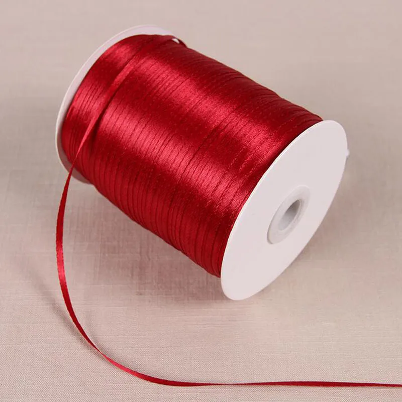 New 3mm (11 Yards/lot) Red Silk Satin Ribbon Wedding Party Decoration ...