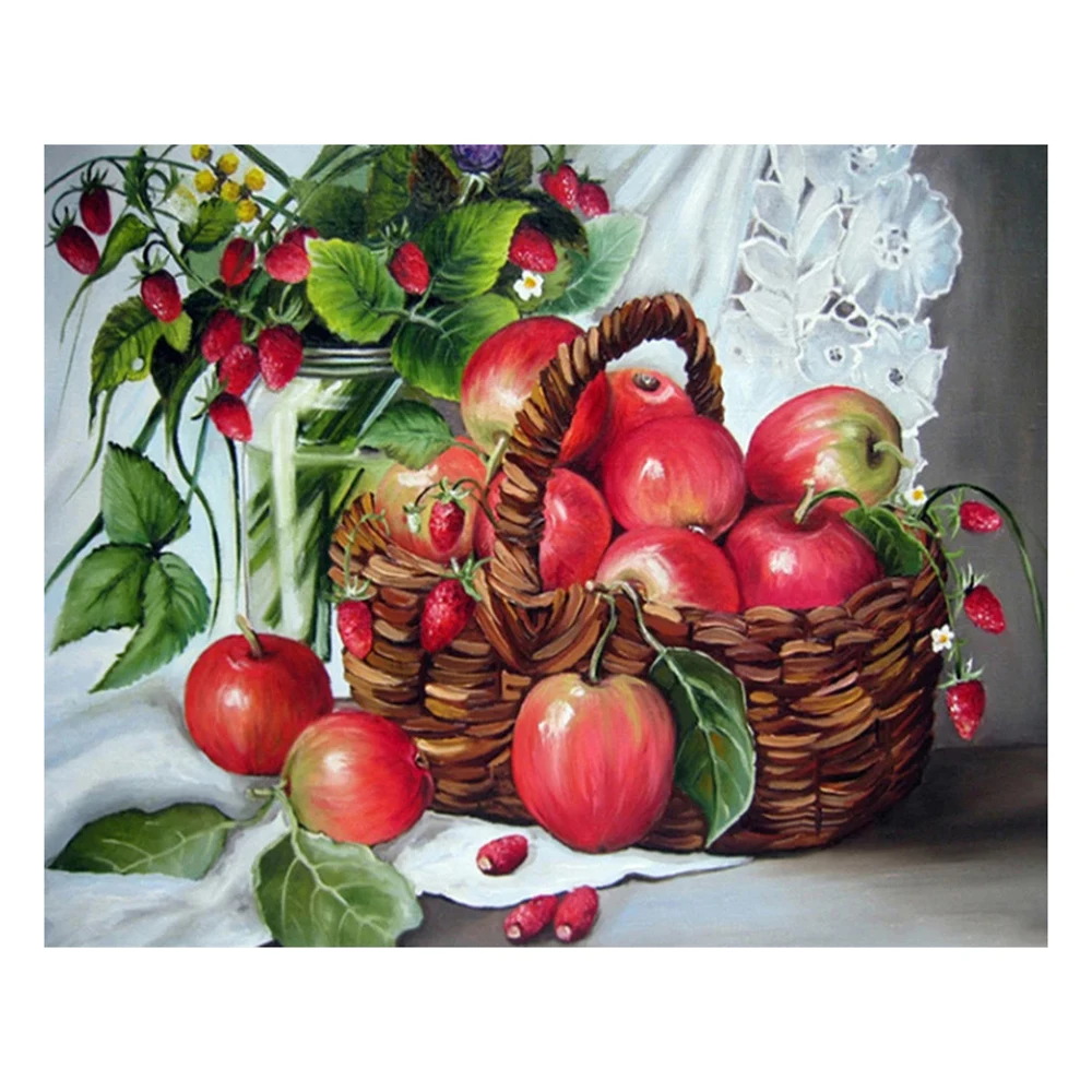 LZAIQIZG 5D Full Square/Round Diamond Painting Apple Mosaic Handmade ...