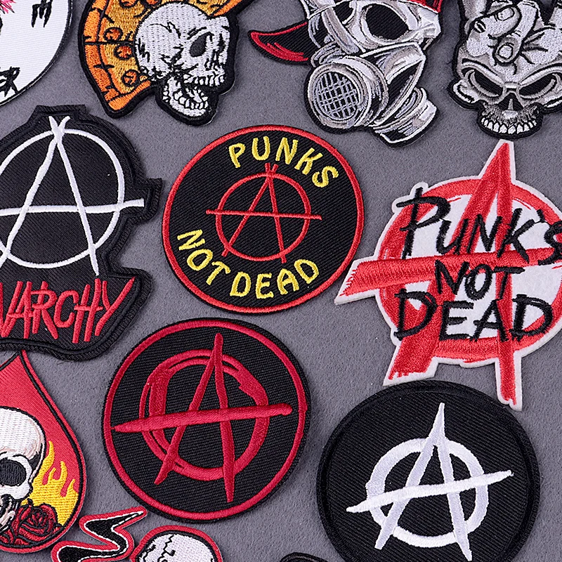 Iron-On-Patch-Punk-S-Not-Dead-Embroidered-Patches-On-Clothes-Stripes ...
