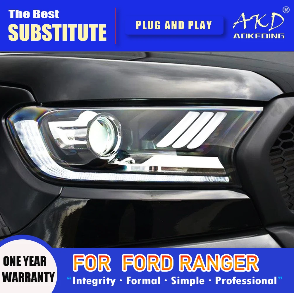 AKD Head Lamp for Ford Ranger LED Headlight 2016-2021 Headlights Ranger ...