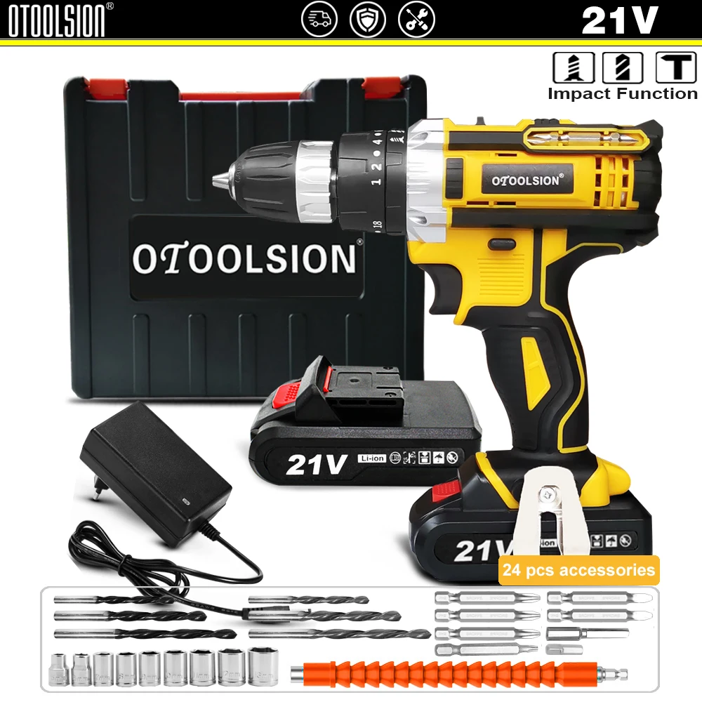 New Design 21v 45n.m Multi-function Cordless Screwdriver Rechargeable ...