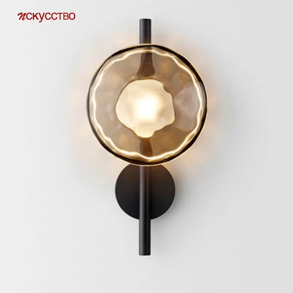 Postmodern-Design-Colored-Glass-Round-Led-Wall-Lamp-Luxury-Loft-Decor ...