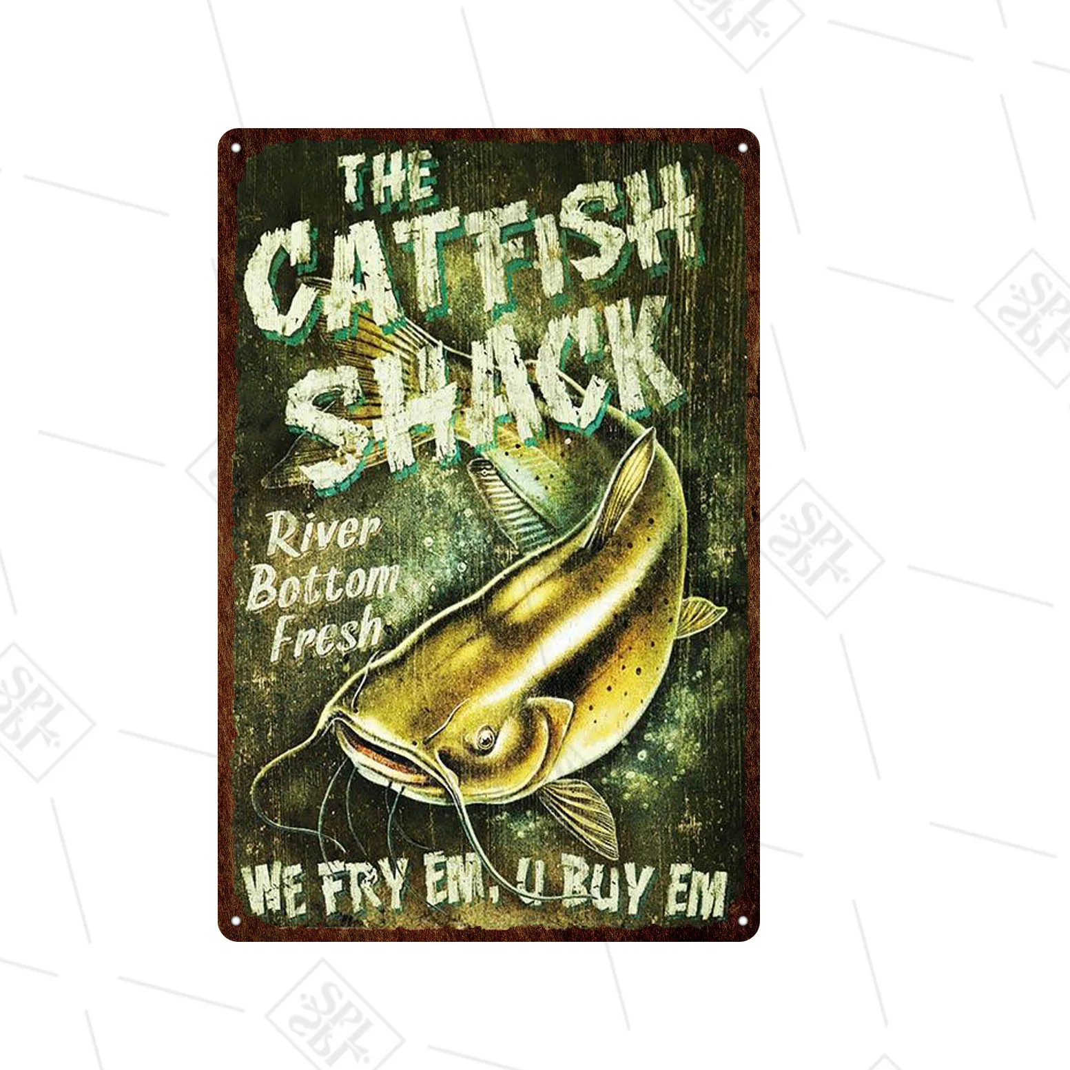 Fisherman's Paradise Faux Vintage Fishing Cabin Sign Home & Living ...