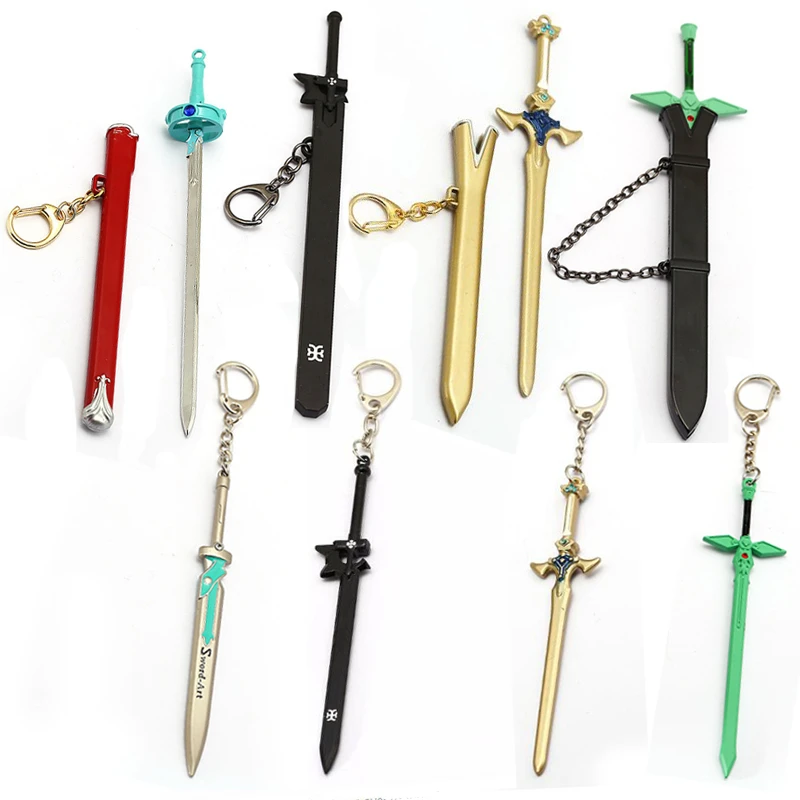 Mixed Sword Art Online Sword Keychain Metal Tung People Asuna Kirito ...