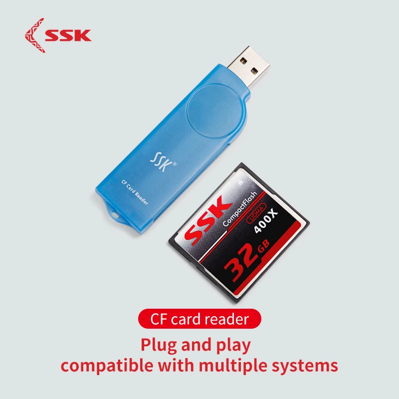 SSK Universal High Speed USB2.0 CF Card Reader Compact Flash Card ...