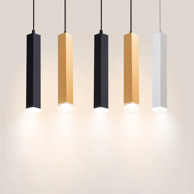 Dimmable Long Square Tube LED Pendant Light - Lighting4Home