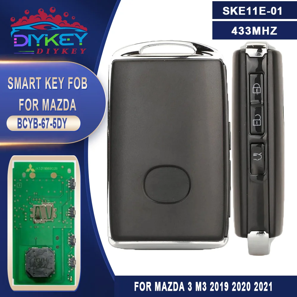 DIYKEY-SKE11E-01-Fob-433MHz-6A-CHIP-For-Mazda-3-Mazda3-M3-CX-30-2019 ...