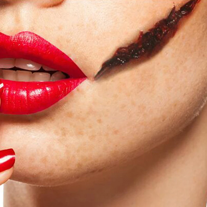 Waterproof Temporary Tattoo Sticker Halloween Terror Wound Realistic ...