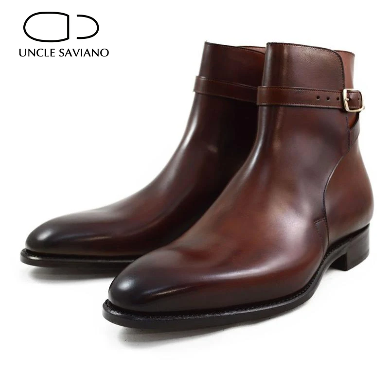 Uncle Saviano Chelsea Leather Handmade Winter Mens Boots Shoes Add ...