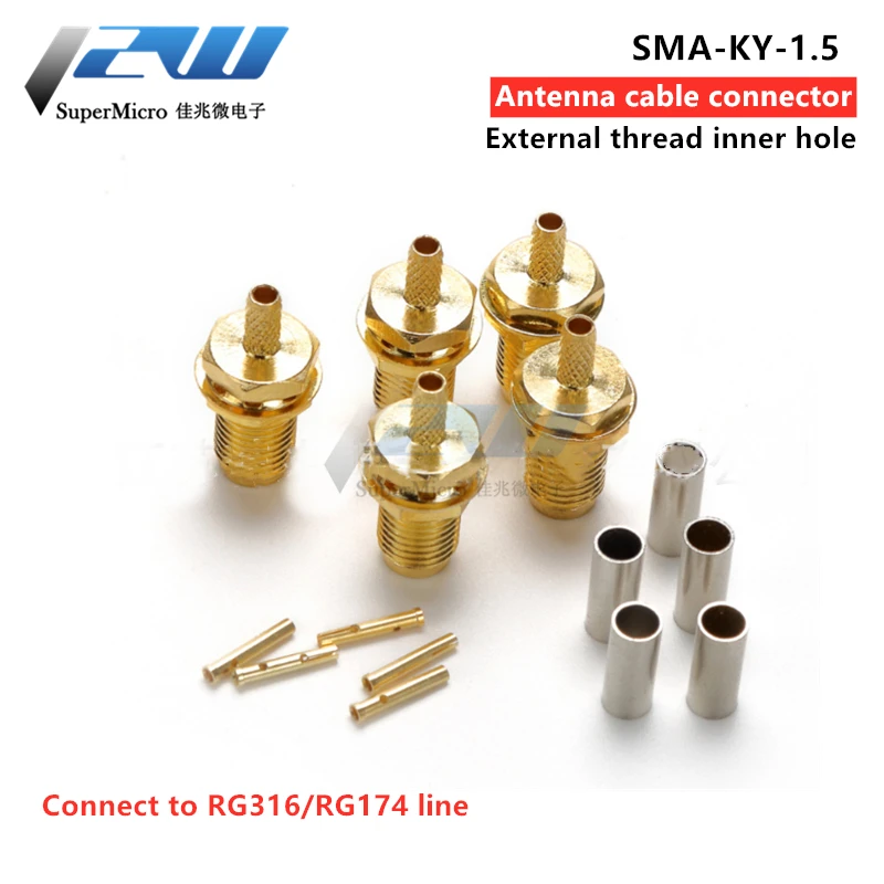 5 Pcs SMA-KY-1.5 SMA Female Adapter RF Female Connector, SMA Female ...