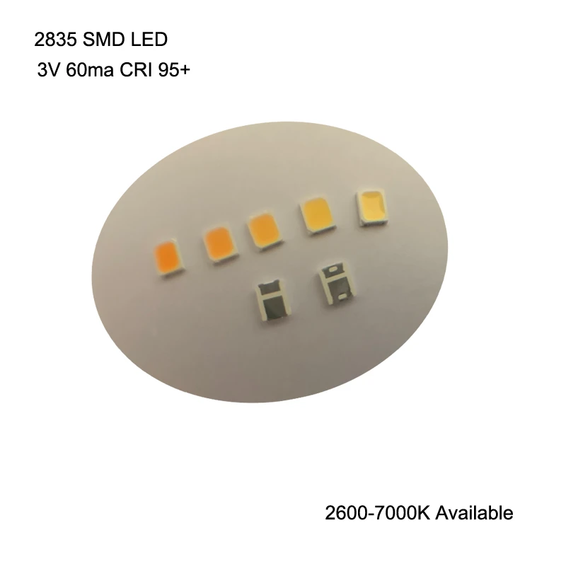100PCS High CRI 95+ 2835 SMD LED 3V 60ma 16 26lm 2600 7000K Available ...