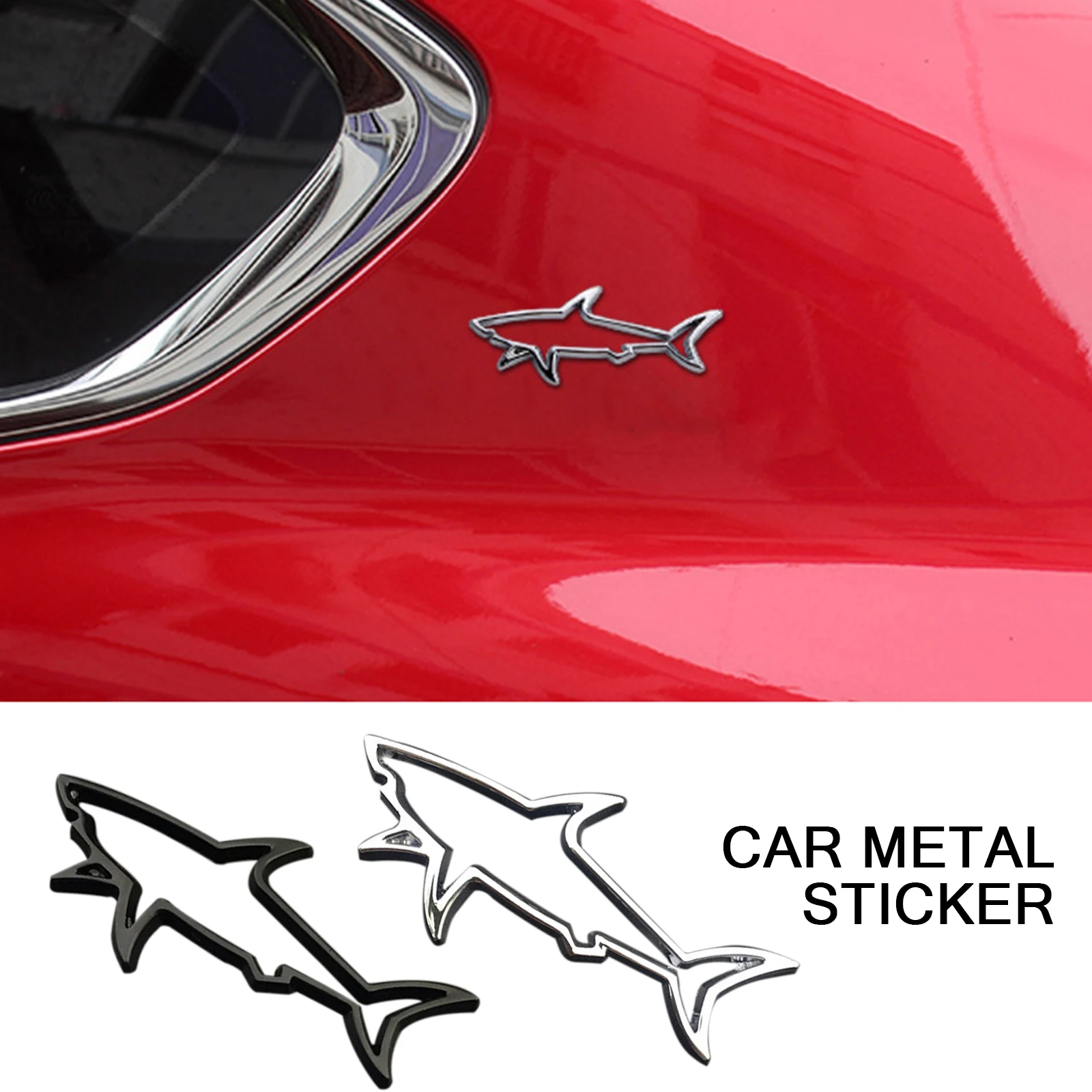 Universal Metal Car Styling Sticker Hollow Fish Shark Emblem Badge ...