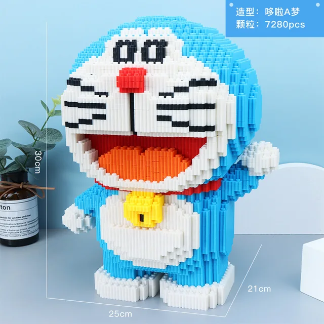7280pcs+ Magic Building Blocks Doraemon Figure Big Model Assembled ...