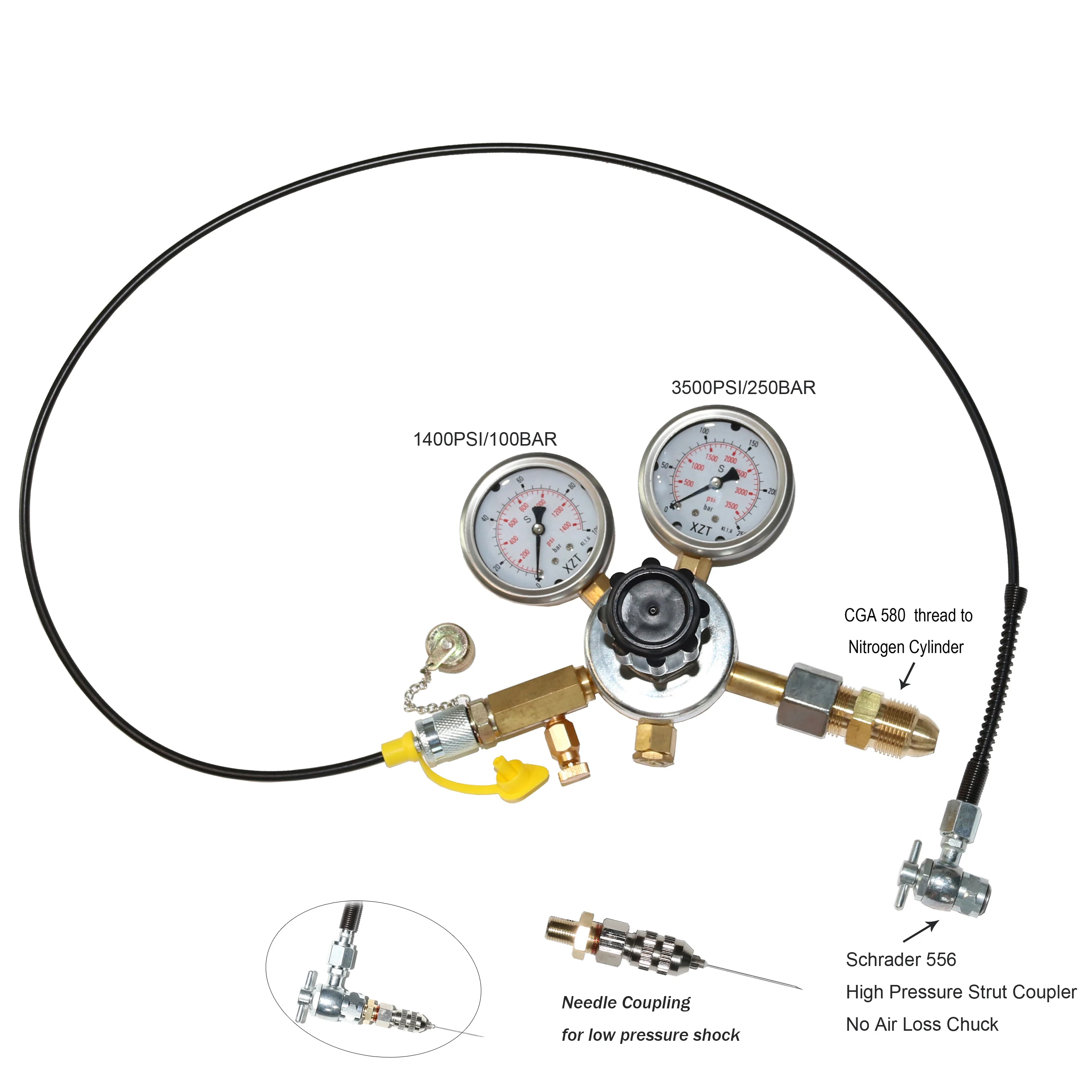 S3-Nitrogen-gas-charging-kit-for-shock-Regulator-Air-Chuck-Schrader ...