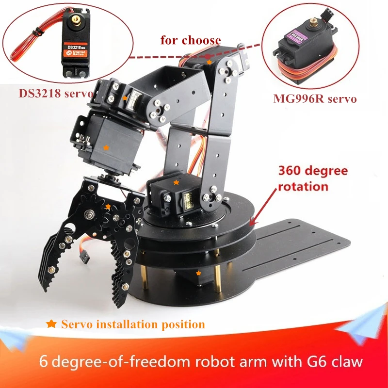 Bras Robot 6DOF avec griffe Robot G6, Base rotative à 360 degrés tout ...