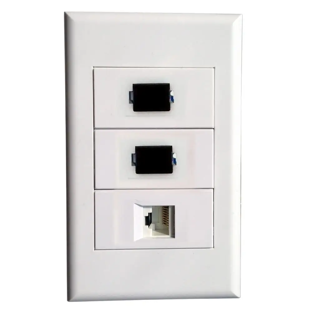 Wall-FacePlate-Cover-with-2-SC-Simplex-RJ45-Modules-Ports-White-Socket ...