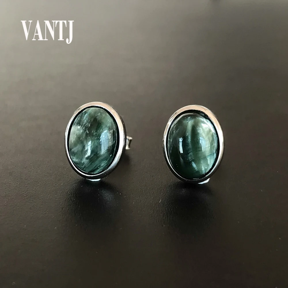 Elegant-Natural-Seraphinite-Earring-Sterling-925-Silver-for-Women ...