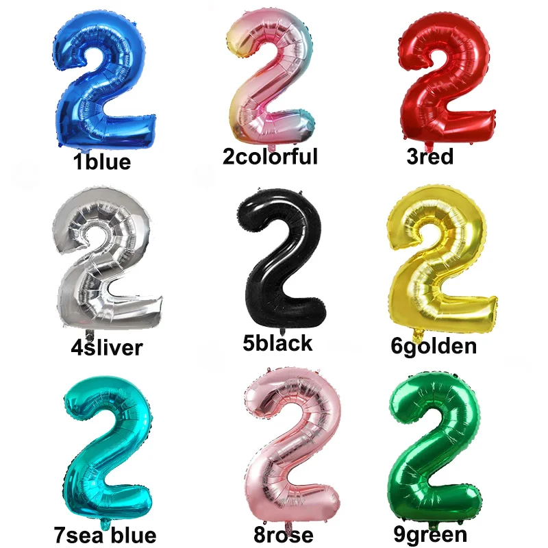 Balloon-2-Number-Balloons-Digit-Two-Green-Globe-Blue-Figure-2-Birthday ...