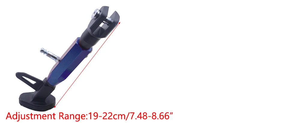 Béquille,Support latéral simple réglable en alliage CNC noir bleu 19 ...