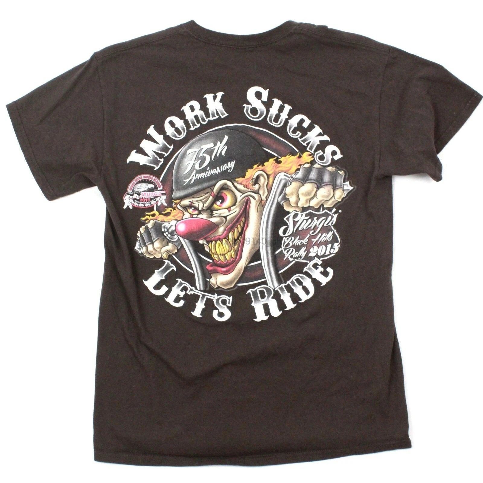 Sturgis Rally Tshirt Adult Medium Biker Tee Work Sucks Lets Ride Crazy