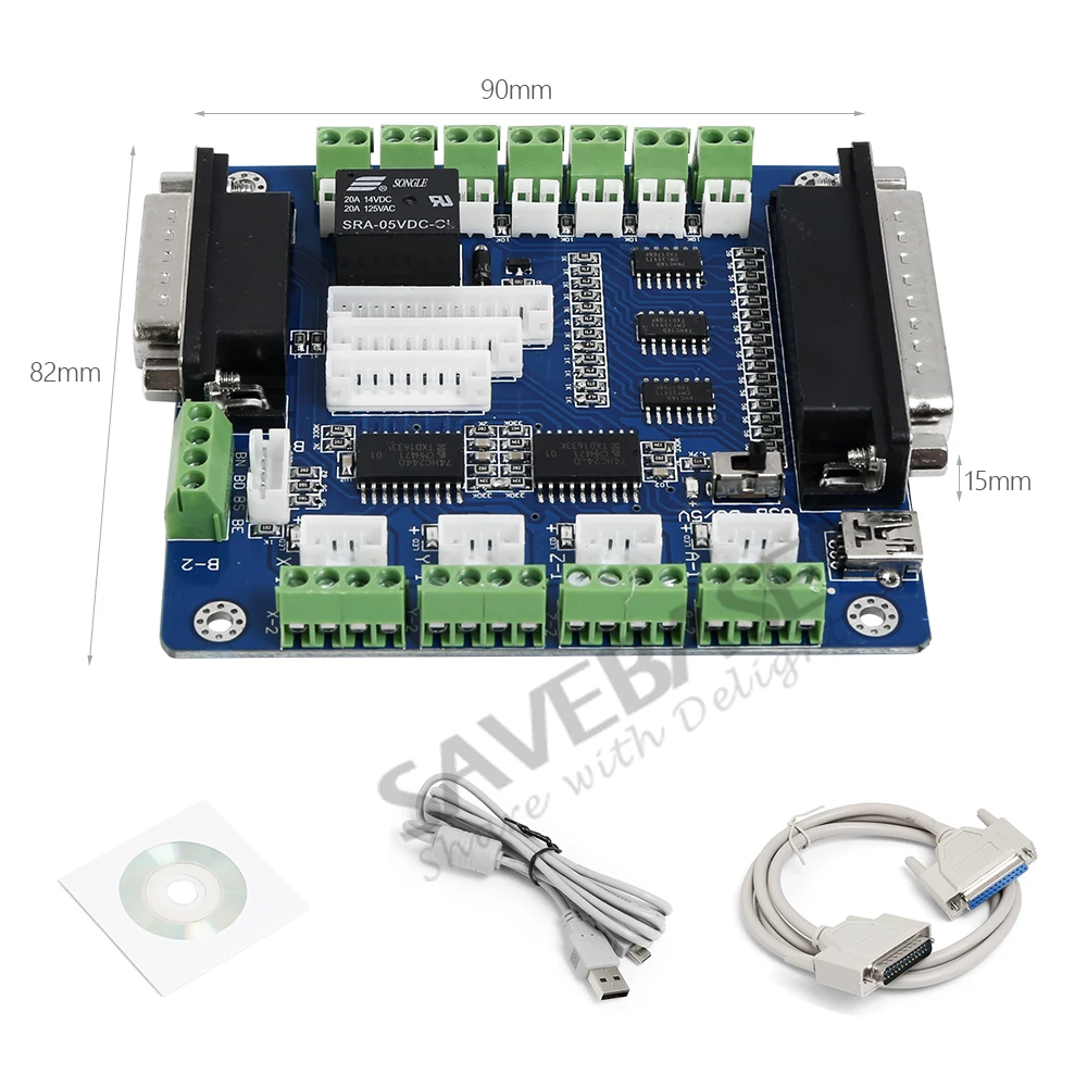 SAVEBASE CNC 5Axis USB Breakout Board Interface Adapter For CNC Stepper ...