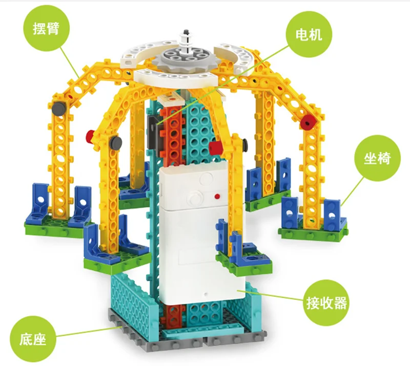 City Mini Street Carousel Playground Architecture Building Kits Blocks ...