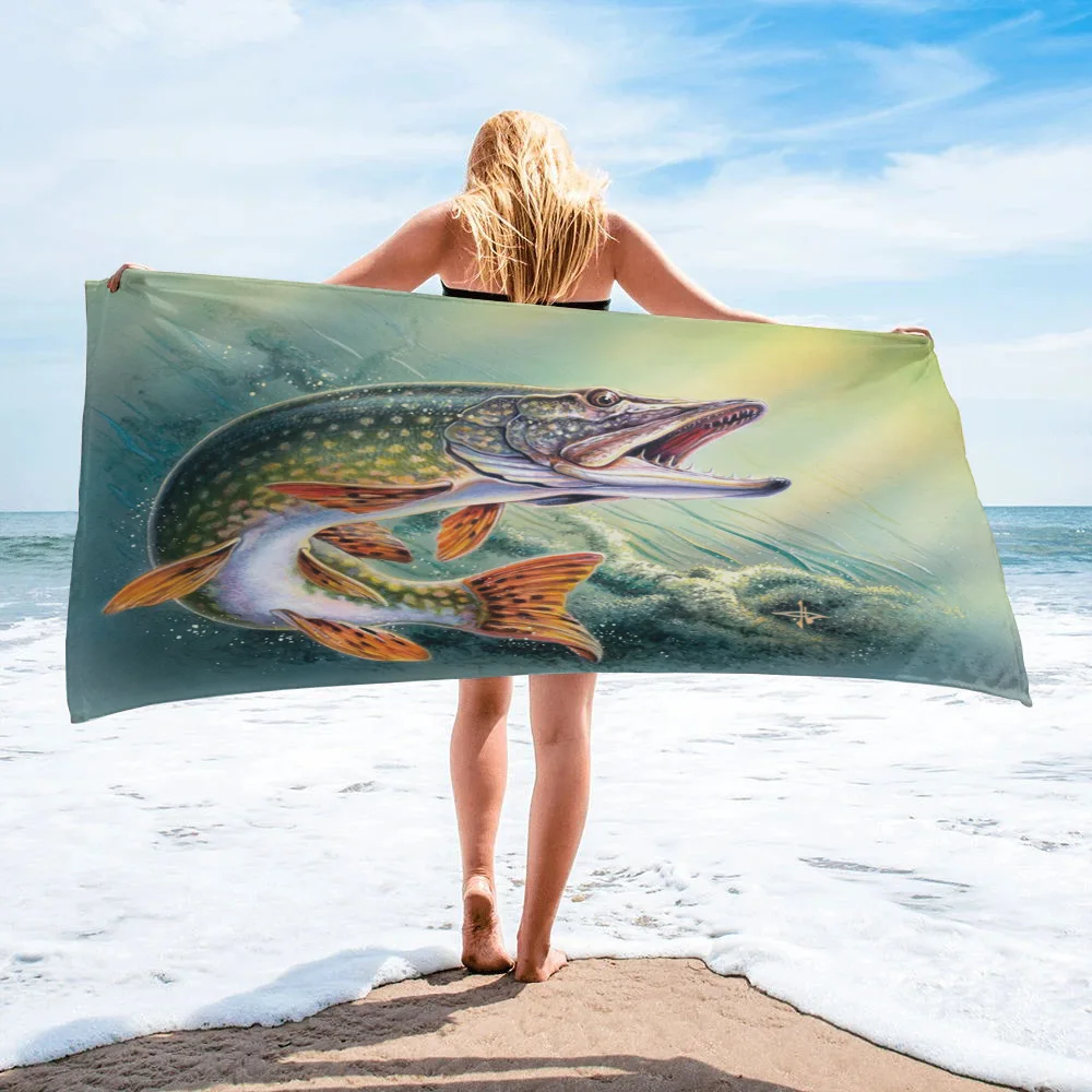 Marine-Life-Underwater-Fish-Roar-Beach-Towel-Household-Item-Bathroom ...