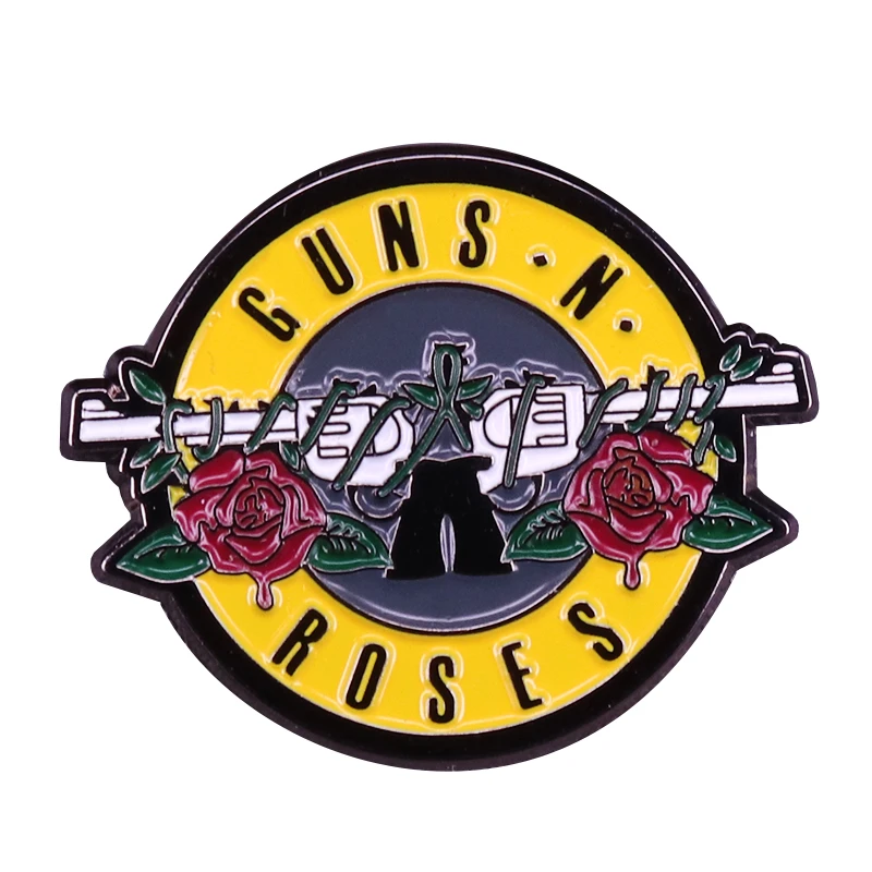 Guns N Roses Band Logo Brooch Badge GNR Enamel Pin Hard Rock Music ...