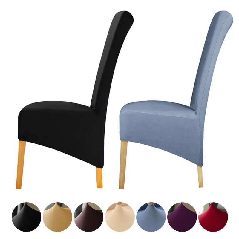 Spandex-XL-Size-Chair-Cover-Stretch-Dining-Seat-Cover-With-Back-Long ...