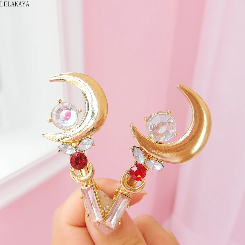 Japan Anime Pink Moon Stick Hairclip Hairpin hair Accessories Barrettes ...
