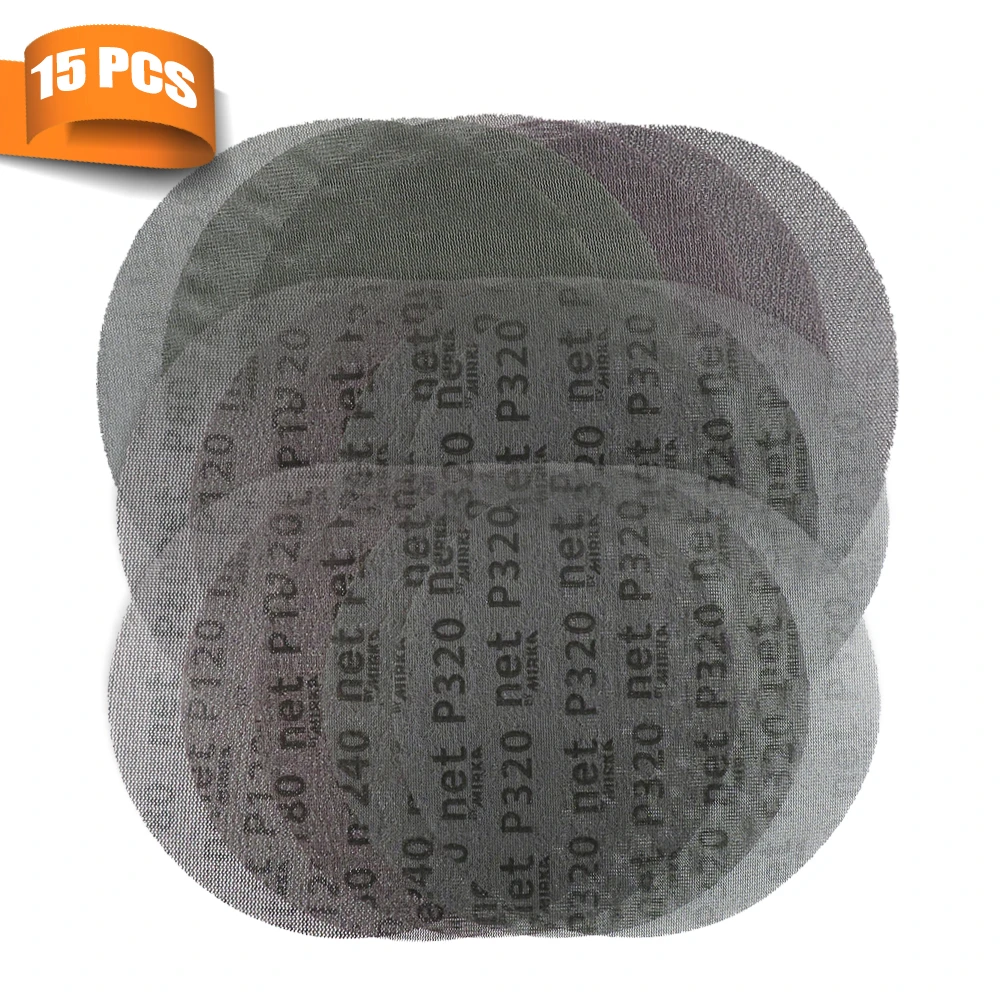 15pcs 9 Inch 220mm Sandpaper Autonet Mesh Sanding Discs Dust Free Anti ...