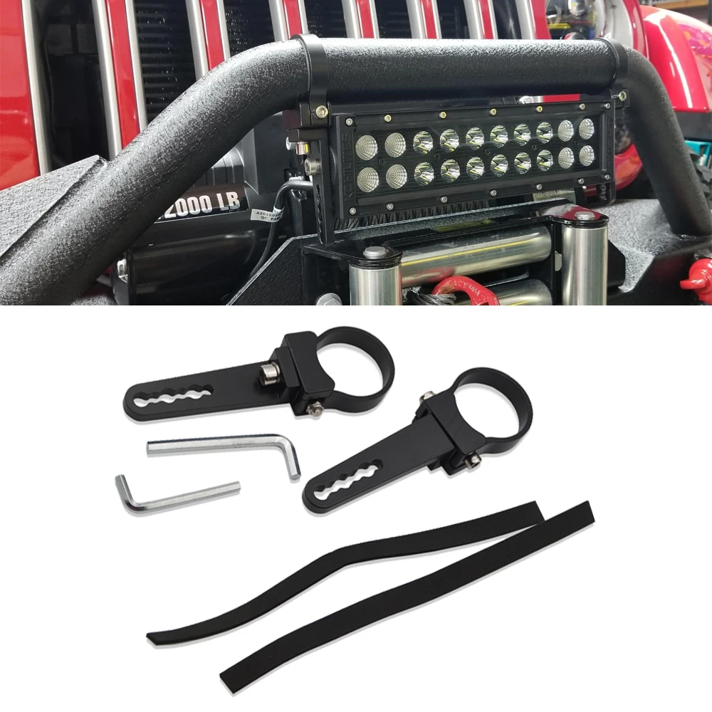 2-Roll-bar-Mount-Bracket-Bullbar-Nudge-Bar-Tube-Clamp-Kit-Adjustable ...