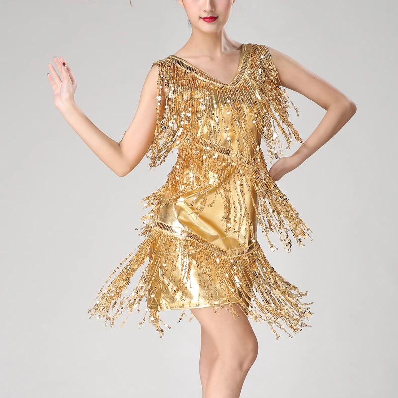 Stage Performance Costume Sexy Shiny Double V Neck Sleeveless Sequin ...