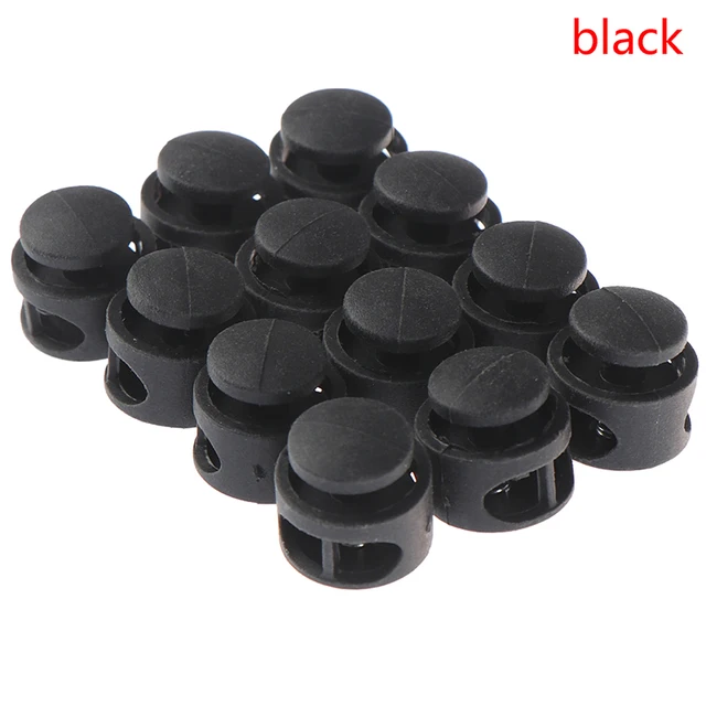 12pcs Double Hole Spring Cord Lock Round Ball Shaped Toggle Stoppers ...