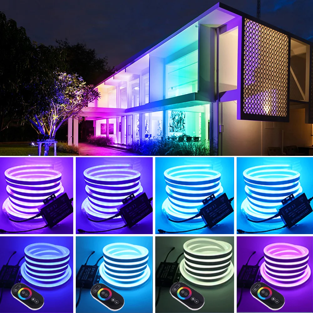 Led Neon Strip Waterproof LED Neon Flex Rope Light – 220V With UK Plug ...