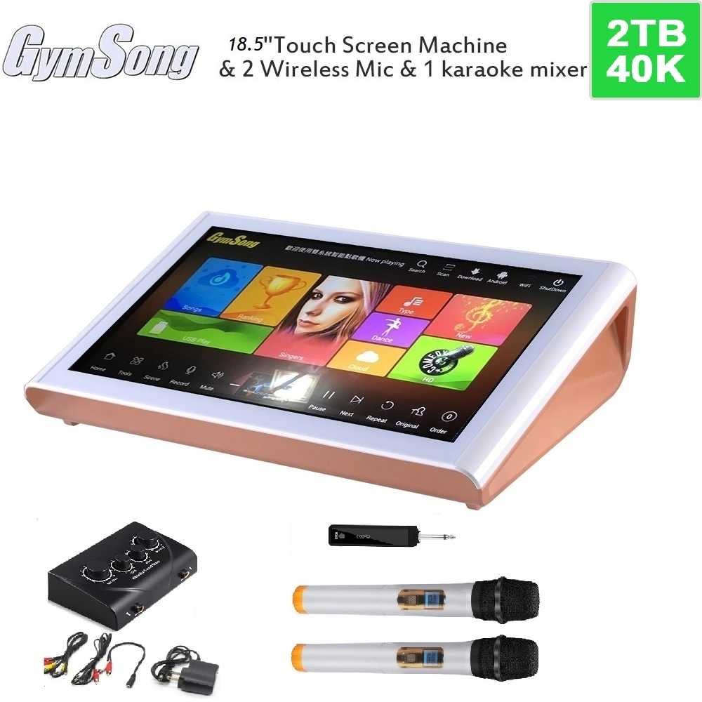 18.5" Android Jukebox Music Player System Ktv Mic 2tb Hdd Portable ...
