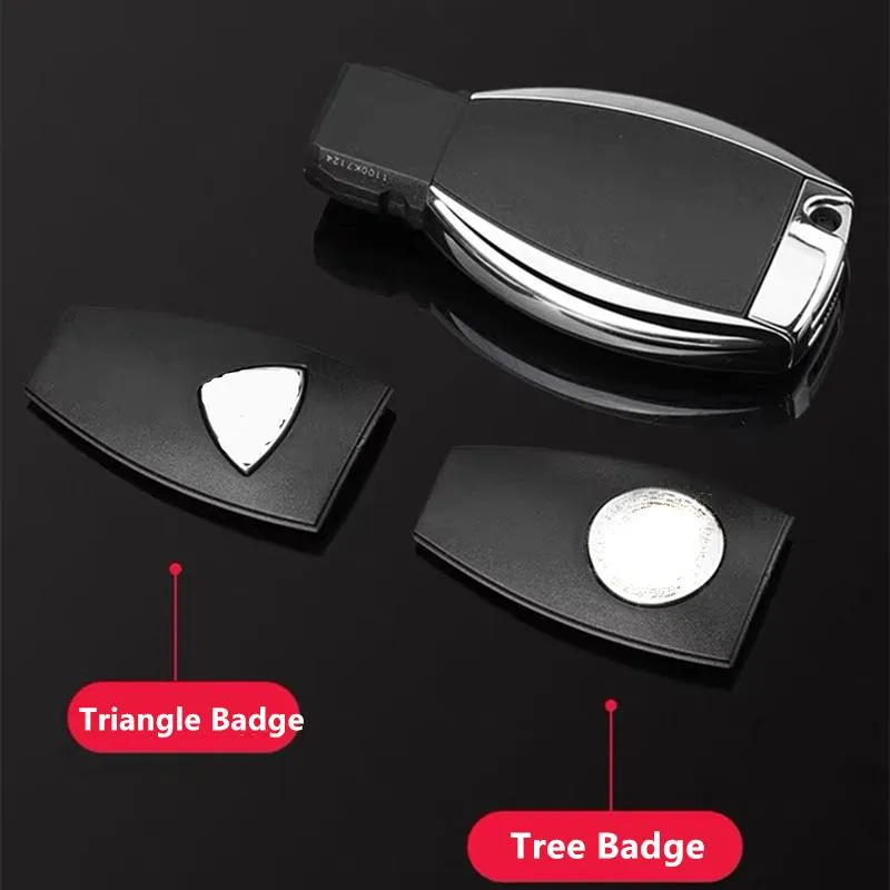 Silver Metal 3d Car Badge Rear Back Cover Key Shell For Mercedes-benz ...