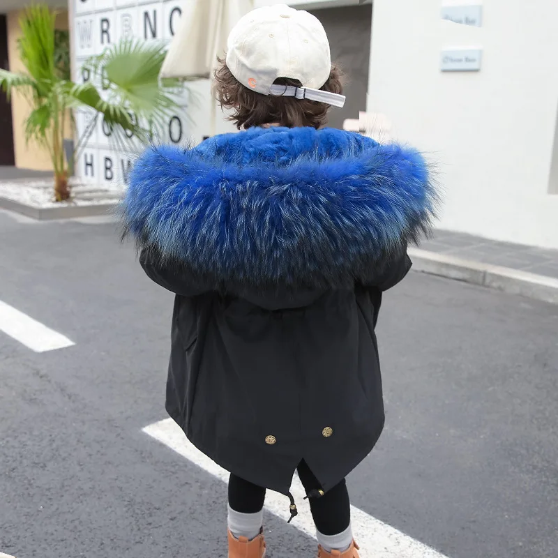 Winter Kids Girls Real Fur Coat Warm Baby Rabbit Fur Jacket For Girls ...