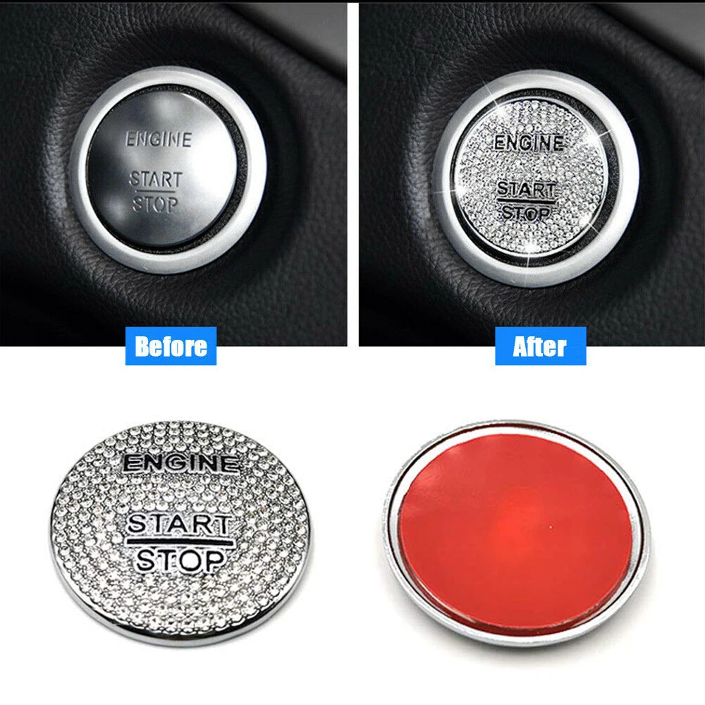 New Bling Engine Start Stop Button Cover Ignition Button Cap for ...