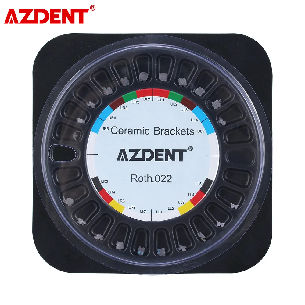 AZDENT-Dental-Orthodontic-Brace-Ceramic-Brackets-Roth-MBT-0-022-Hooks ...