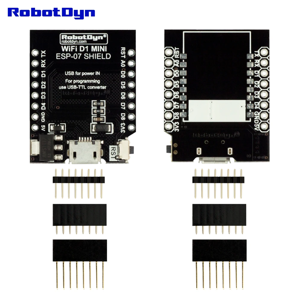 Robotdyn Wifi D1 Mini - Esp-07 Shield, With Pin-headers Set Compatible ...