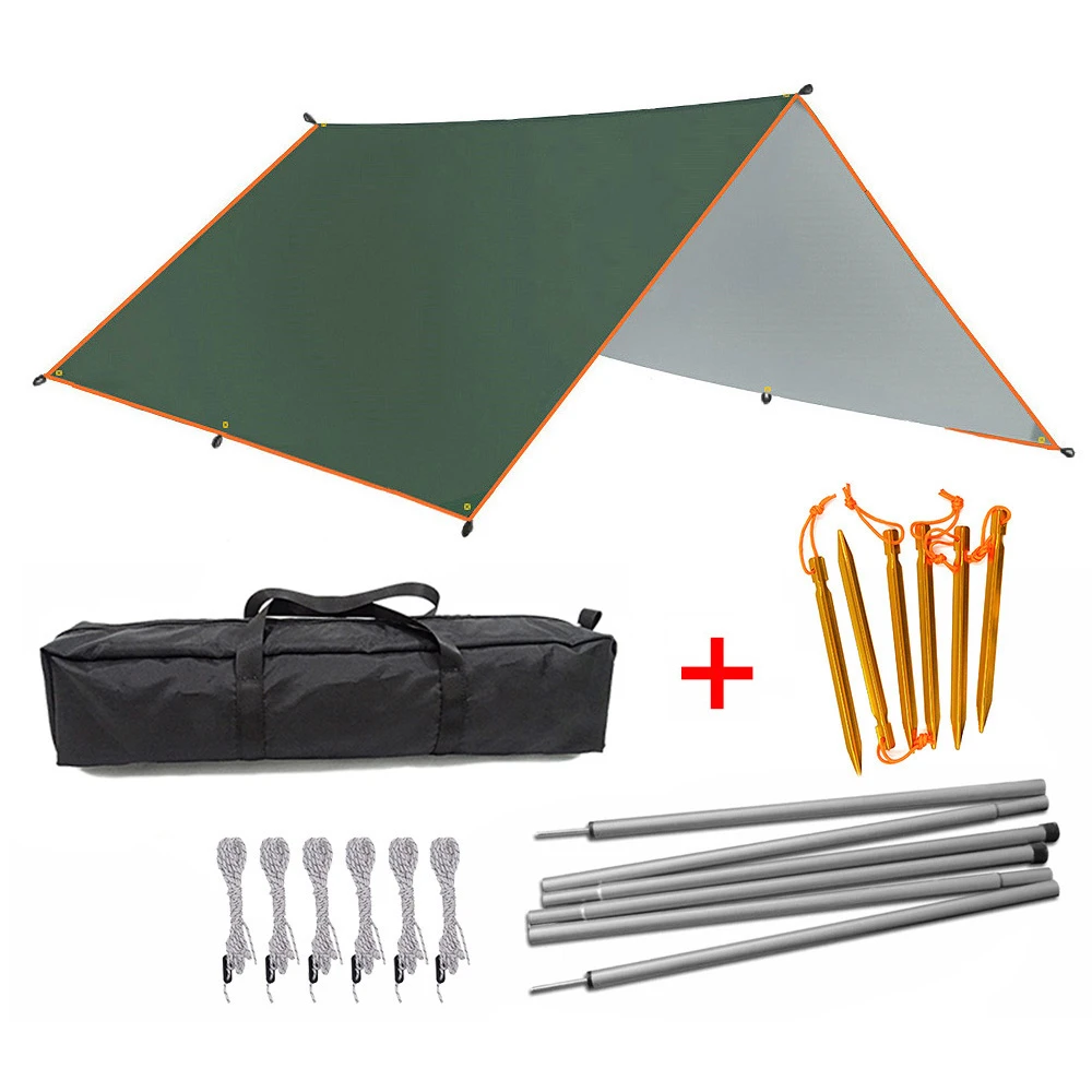 [Top Lander] 3x5 3x4 3x3 Tent Tarp with Rope Peg Pole Waterproof ...