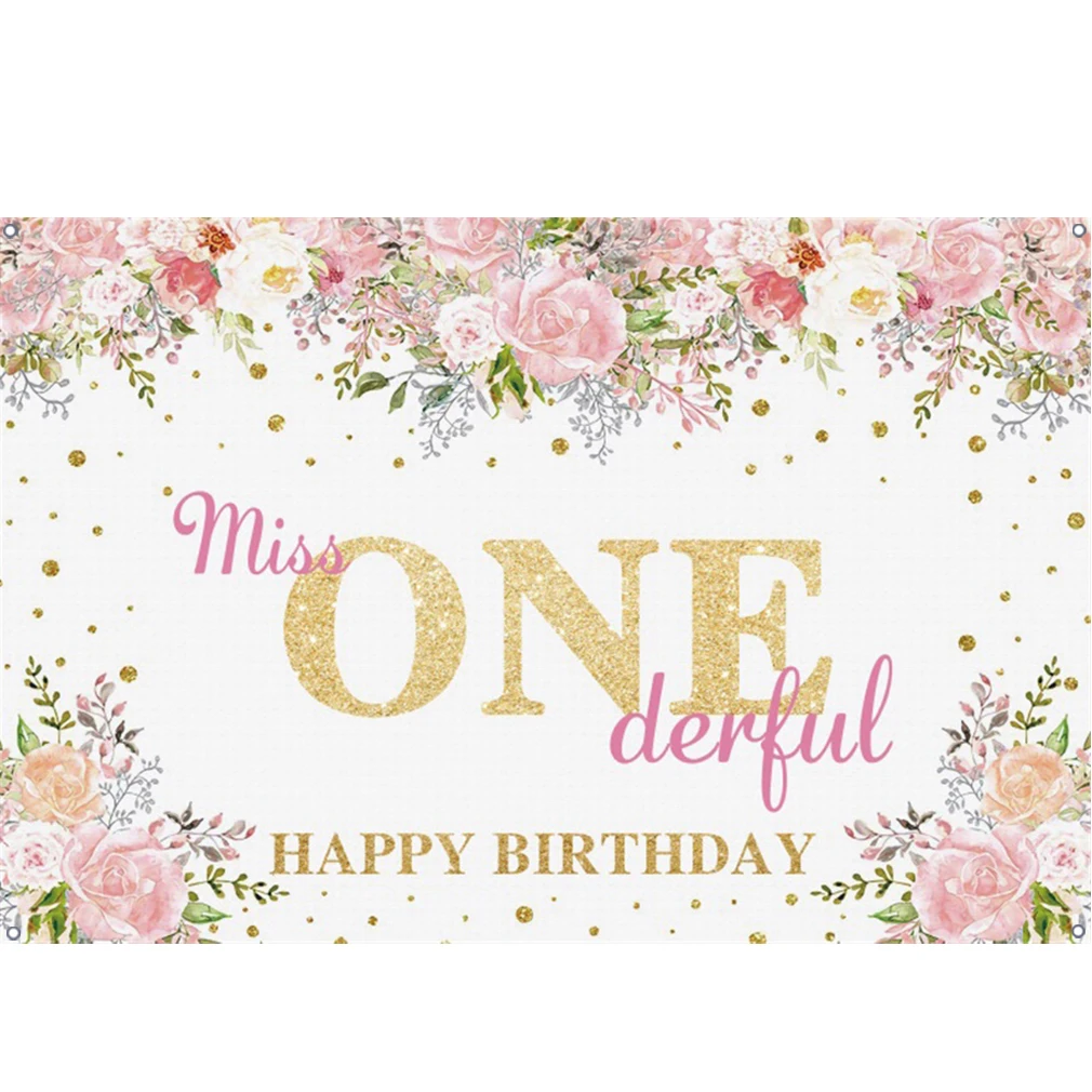1st Birthday floral Backdrop Banner Party Supplies Paper & Party ...